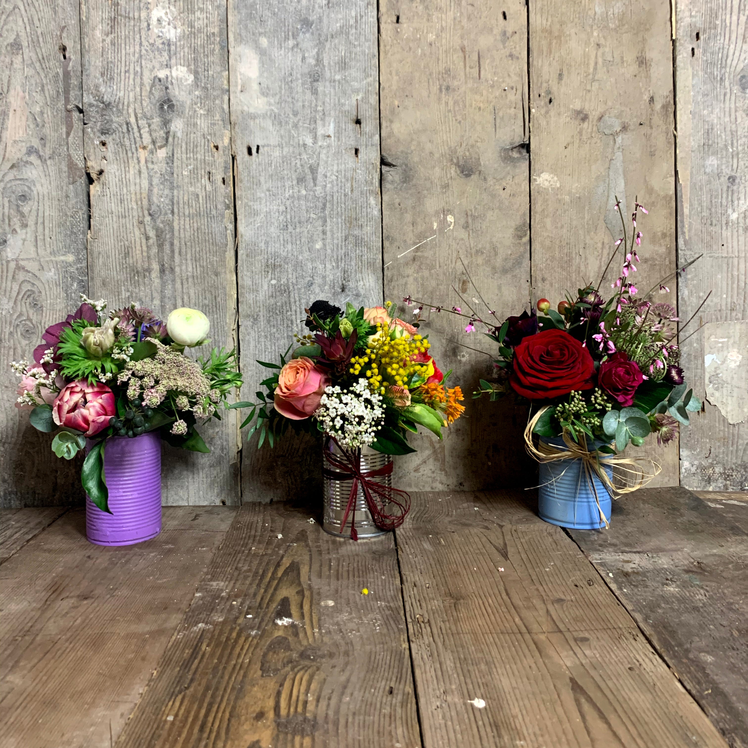 Tin Can – Lily violet may flowers